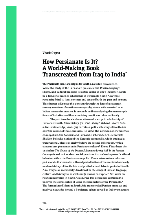 (PDF) How Persianate Is It? A World-Making Book Transcreated from Iraq ...