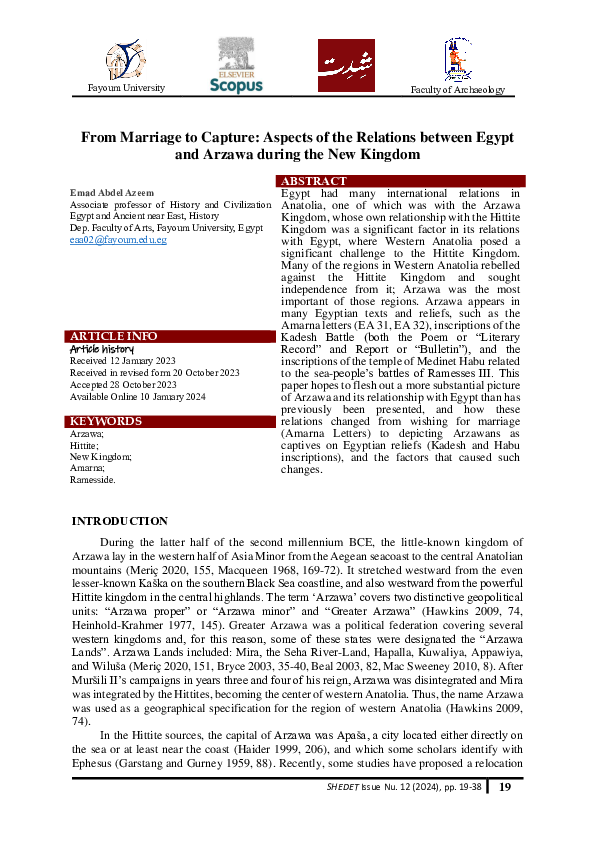 (PDF) From Marriage to Capture: Aspects of the Relations between Egypt ...