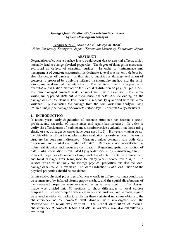 (PDF) Damage Quantification of Concrete Surface Layers by Semi ...