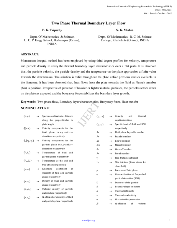 (PDF) Two Phase Thermal Boundary Layer Flow