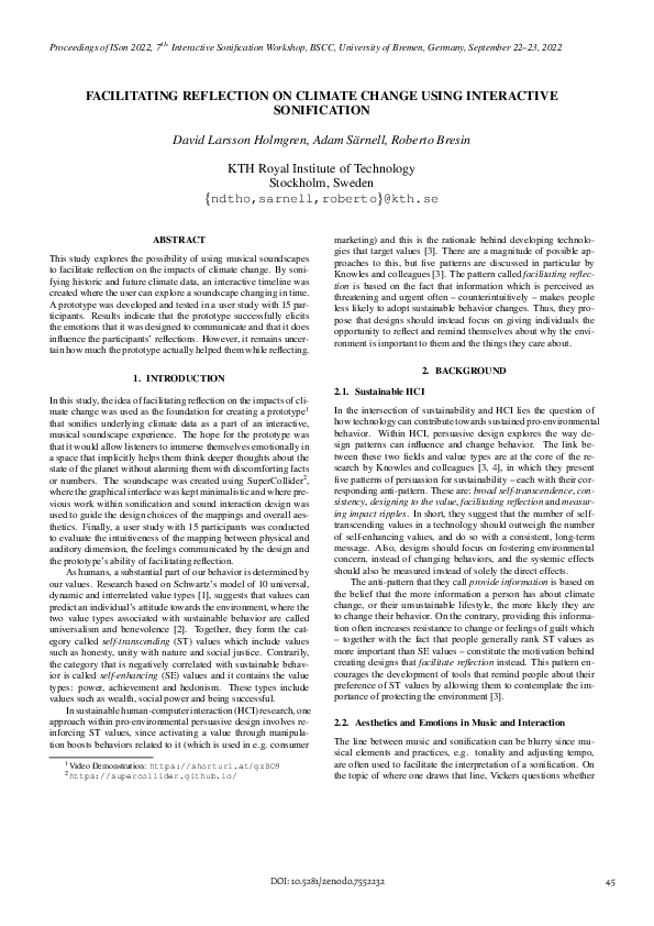 (PDF) Facilitating Reflection on Climate Change Using Interactive ...