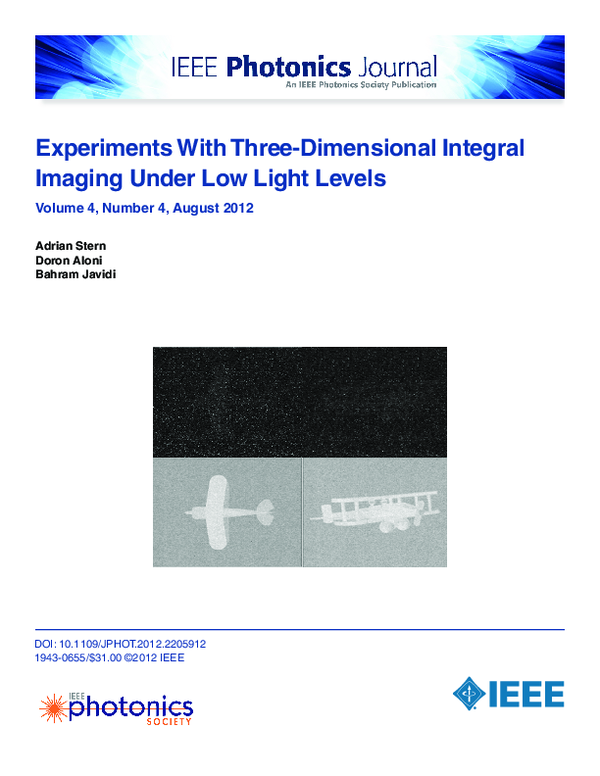 (PDF) Experiments With Three-Dimensional Integral Imaging Under Low ...