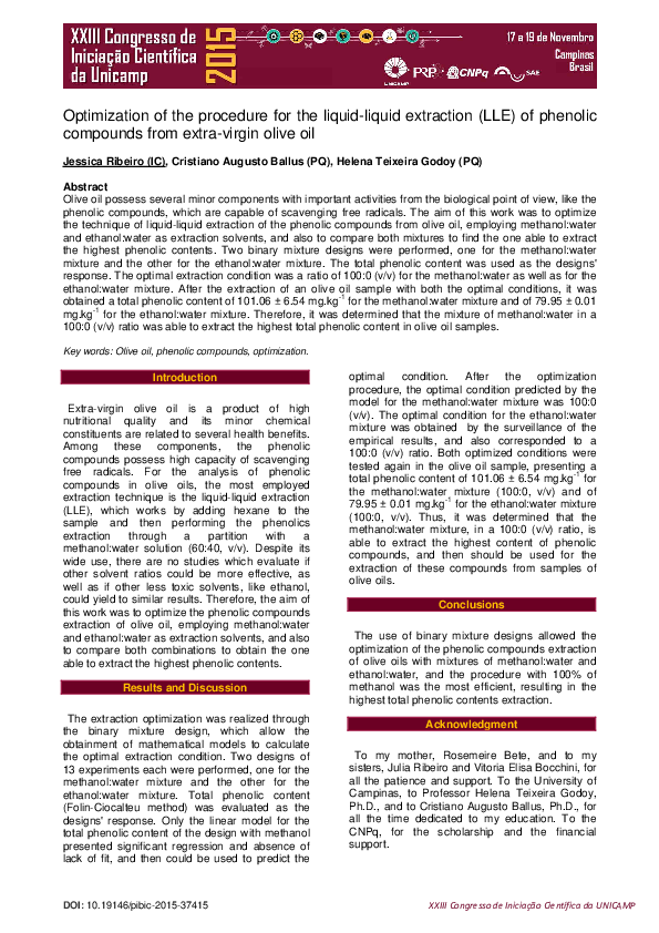 (PDF) Optimization of the procedure for the liquid-liquid extraction ...