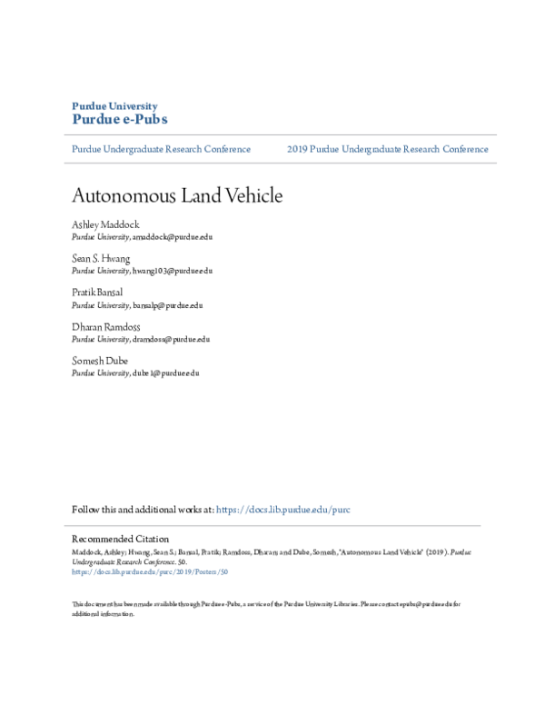 (PDF) Autonomous Land Vehicle