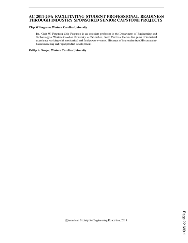 (PDF) Facilitating Student Professional Readiness through Industry ...