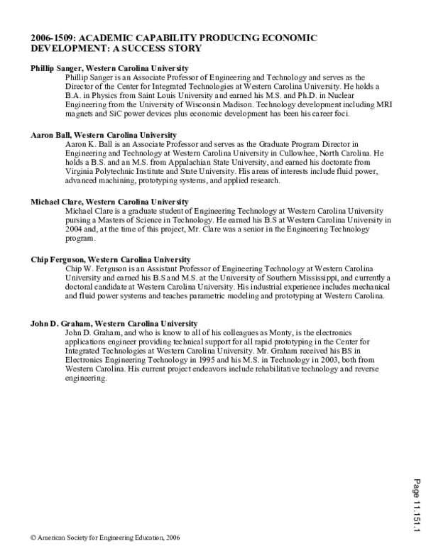 (PDF) Academic Capability Producing Economic Development: A Success ...