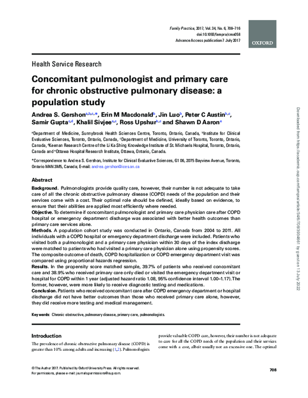 (PDF) Concomitant pulmonologist and primary care for chronic ...