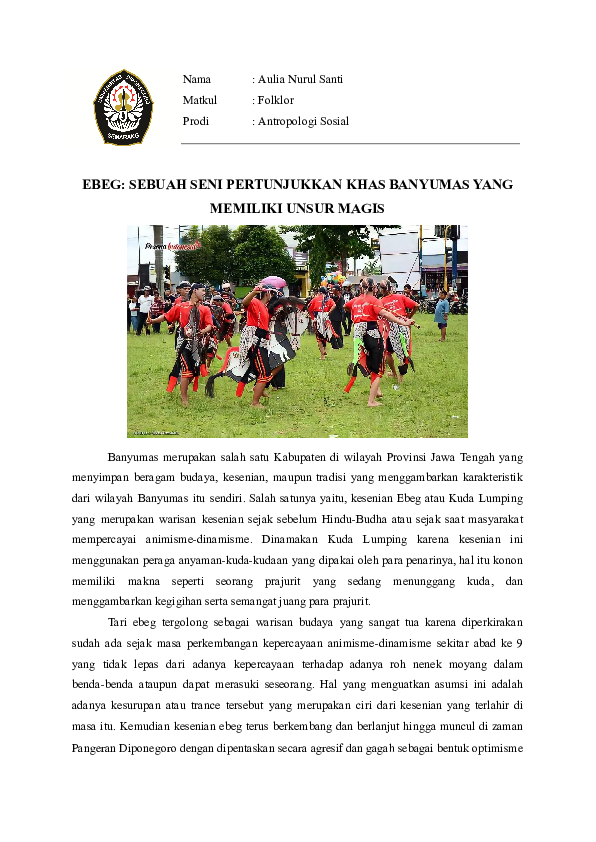 (PDF) EBEG SEBAGAI SENI PERTUNJUKKAN KHAS BANYUMAS YANG MEMILIKI UNSUR ...