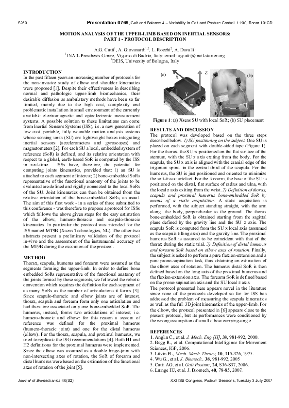 (PDF) Motion Analysis of the Upper-Limb Based on Inertial Sensors: Part 2 - Preliminary ...