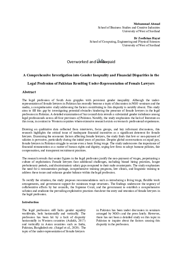 (DOC) Overworked and Underpaid: A Comprehensive Investigation into ...