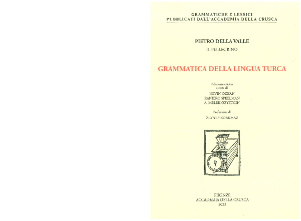 (PDF) GRAMMATICA DELLA LINGUA TURCA PIETRO DELLA VALLE