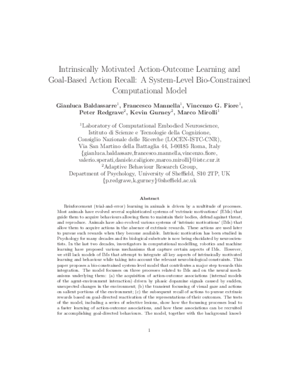 (PDF) Intrinsically motivated action–outcome learning and goal-based ...