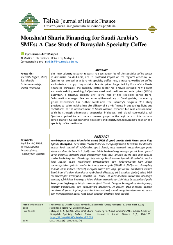 (PDF) Monsha'at Sharia Financing for Saudi Arabia's SMEs: A Case Study ...