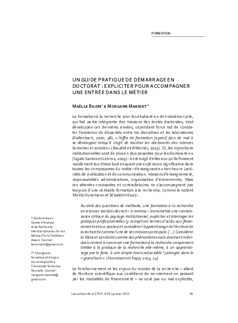 (PDF) BAZIN & MARIDET Un guide pratique de démarrage en doctorat ...