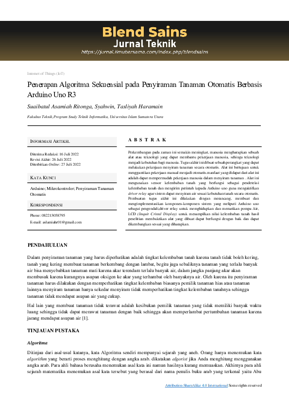 (PDF) Penerapan Algoritma Sekuensial pada Penyiraman Tanaman Otomatis ...