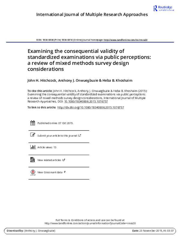(PDF) Examining the consequential validity of standardized examinations ...