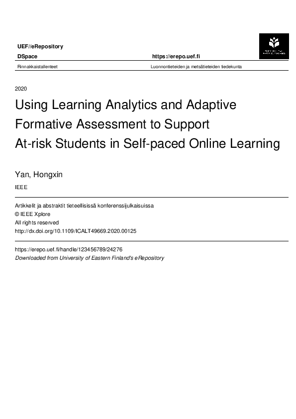 (PDF) Using Learning Analytics and Adaptive Formative Assessment to ...