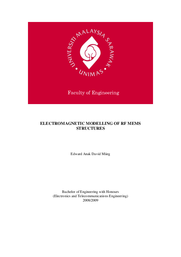 (PDF) Electromagnetic modelling of rf mems structures