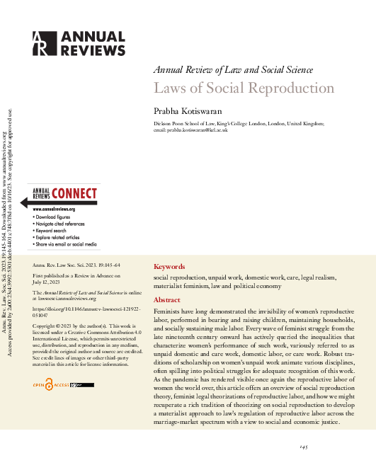 (PDF) Laws of Social Reproduction