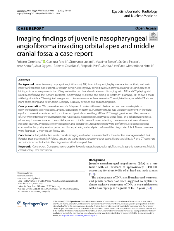 (PDF) Imaging findings of juvenile nasopharyngeal angiofibroma invading ...