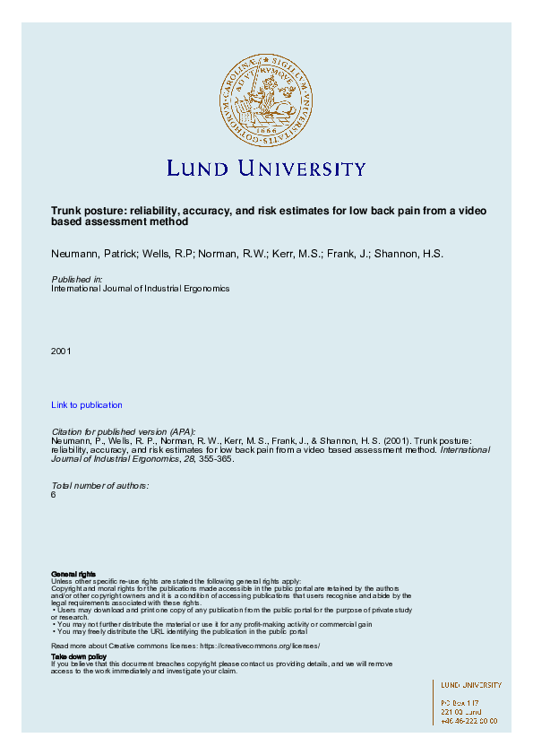 (PDF) Trunk posture