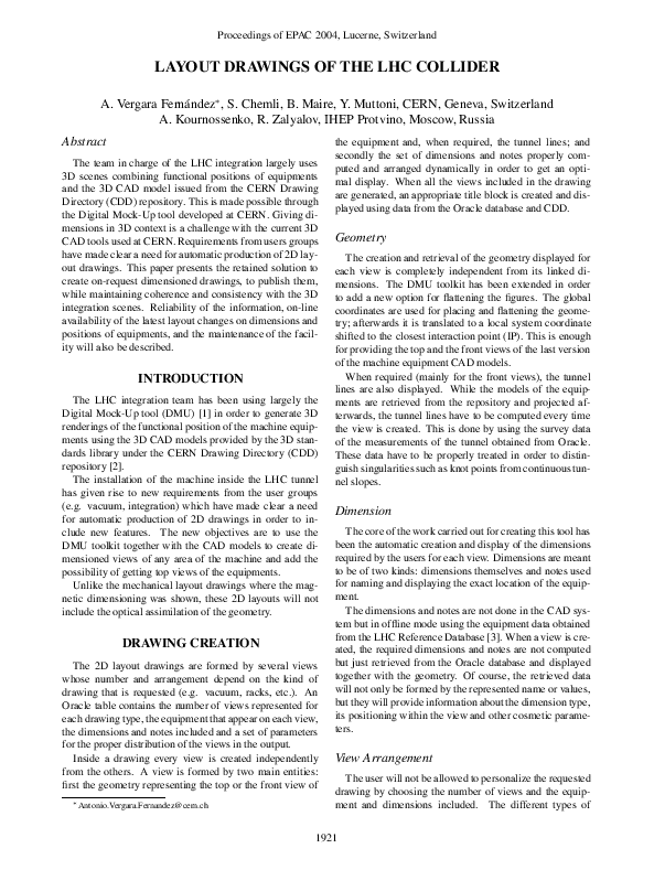 (PDF) Layout Drawings of the LHC Collider