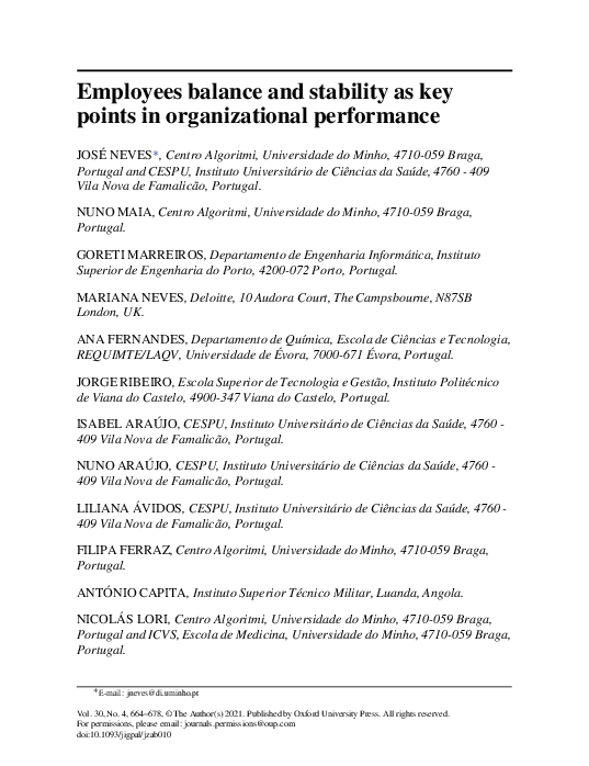 (PDF) Employees balance and stability as key points in organizational ...