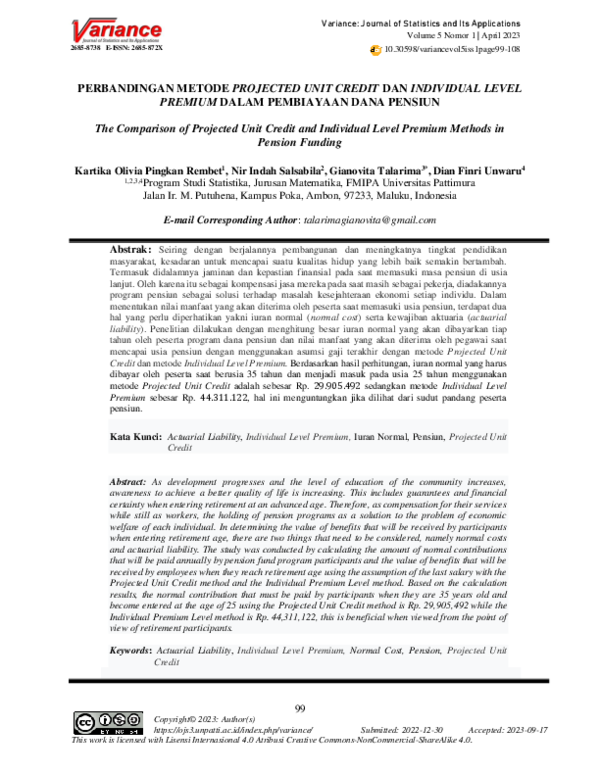 (PDF) Perbandingan Metode Projected Unit Credit Dan Individual Level ...