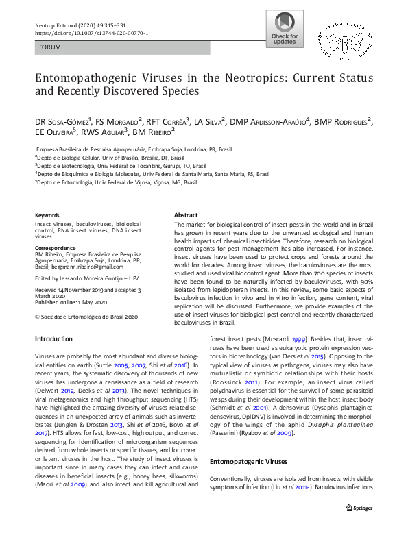 (PDF) Entomopathogenic Viruses in the Neotropics: Current Status and ...