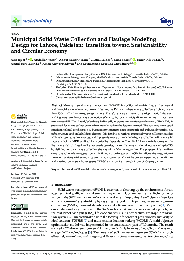 (PDF) Municipal Solid Waste Collection and Haulage Modeling Design for ...