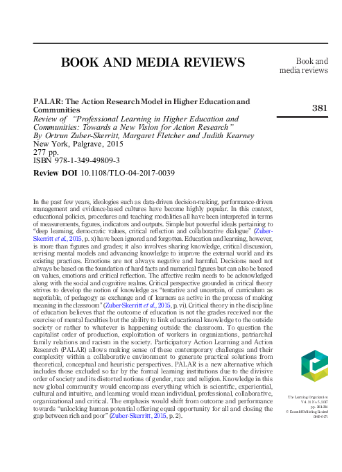 (PDF) PALAR: The Action Research Model in Higher Education and Communities