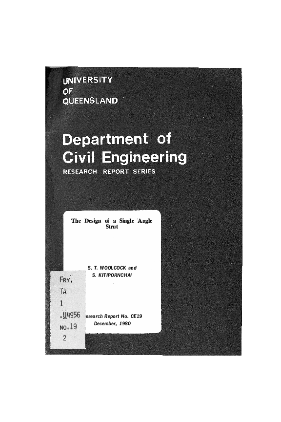 (PDF) The design of single angle struts
