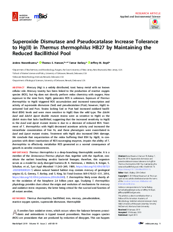 (PDF) Superoxide Dismutase and Pseudocatalase Increase Tolerance to Hg ...