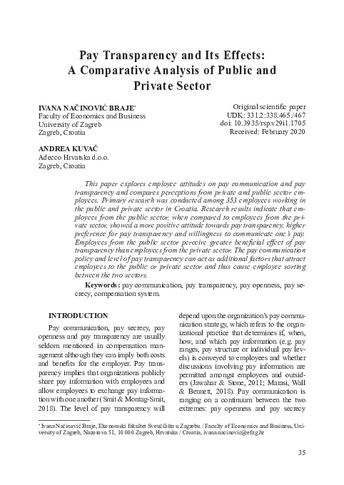 (PDF) Pay Transparency and Its Effects: A Comparative Analysis of ...