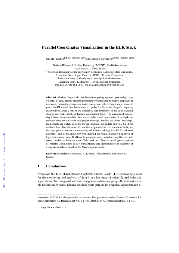 Pdf Parallel Coordinates Visualization In The Elk Stack