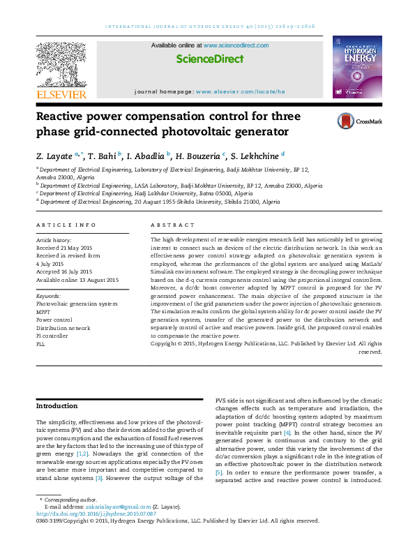 Pdf Reactive Power Compensation Control For Three Phase Grid