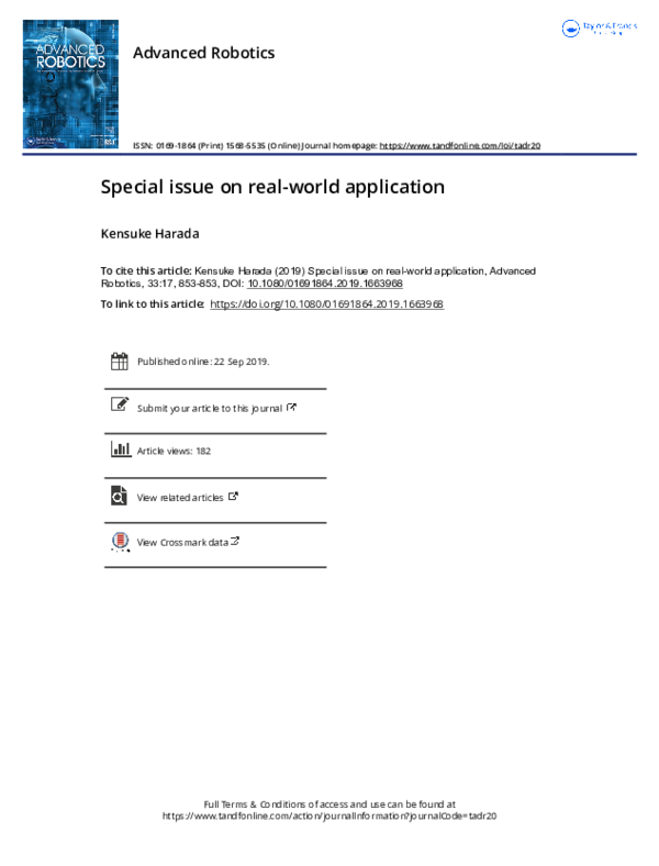 (PDF) Special issue on real-world application