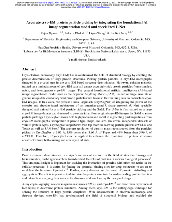 (PDF) Accurate cryo-EM protein particle picking by integrating the foundational AI image ...