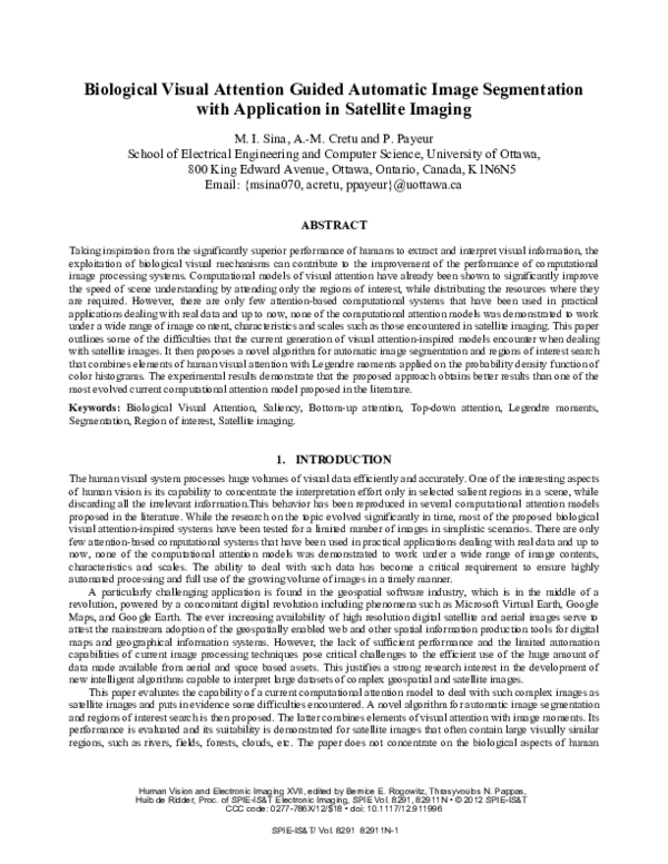 (PDF) Biological visual attention guided automatic image segmentation with application in ...