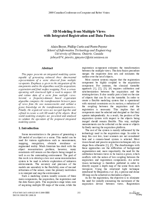 (PDF) 3D Modeling from Multiple Views with Integrated Registration and Data Fusion