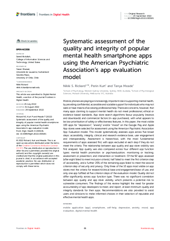 (PDF) Systematic assessment of the quality and integrity of popular ...