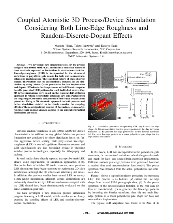 Pdf Coupled Atomistic 3d Process Device Simulation Considering Both
