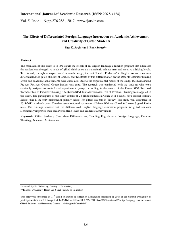 (PDF) The Effects of Differentiated Foreign Language Instruction on ...