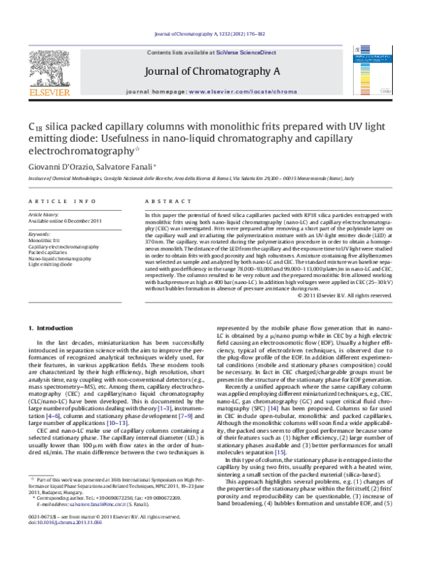 (PDF) C18 silica packed capillary columns with monolithic frits ...