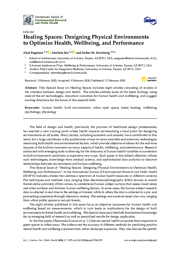 (PDF) Healing Spaces: Designing Physical Environments to Optimize ...