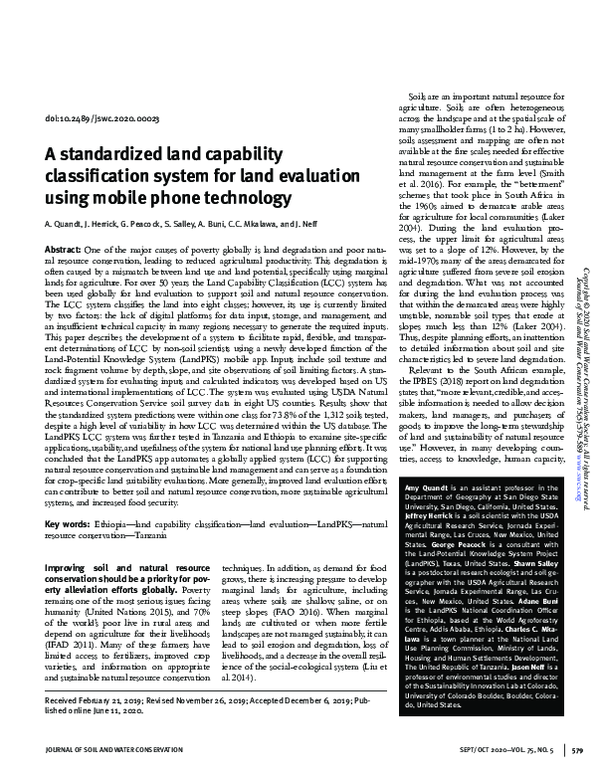 (PDF) A standardized land capability classification system for land ...