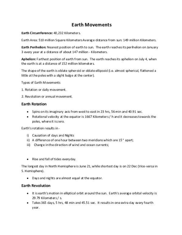 (PDF) Earth Movements