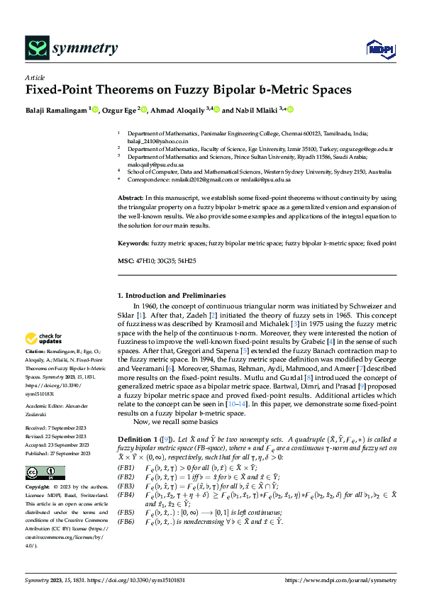 Pdf Fixed Point Theorems On Fuzzy Bipolar B Metric Spaces Balaji