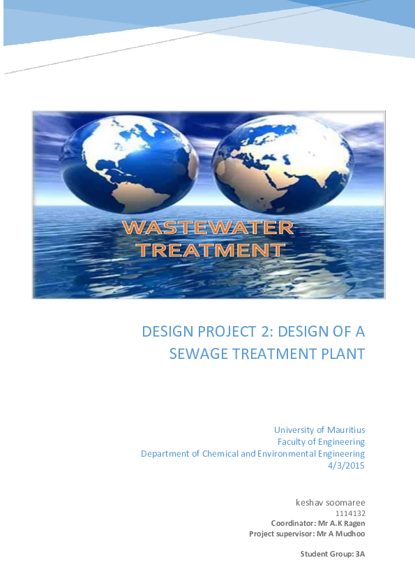 (PDF) Detail Design of Wastewater Treatment Plant