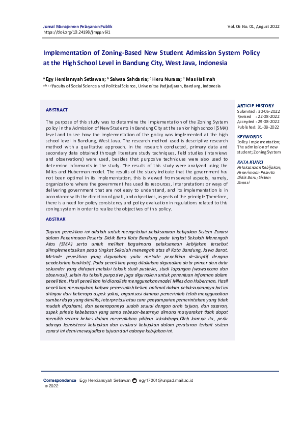 (PDF) Implementation of Zoning-Based New Student Admission System ...